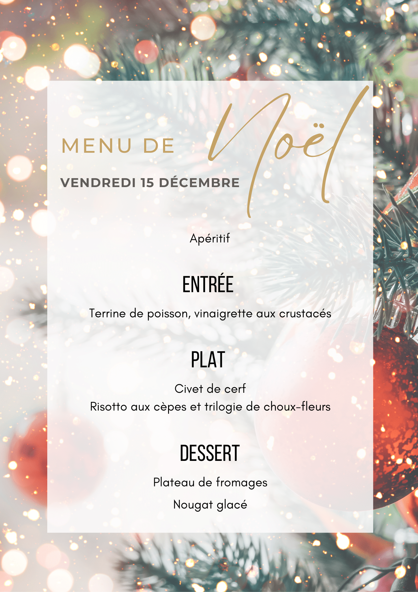 Le chef vous propose ... - Résidence Lamartine